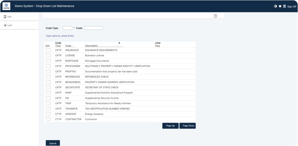 edaptIT | Drop Down List Maintenance