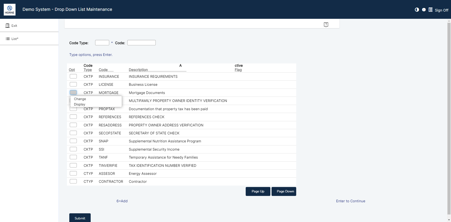 edaptIT | Drop Down List Maintenance