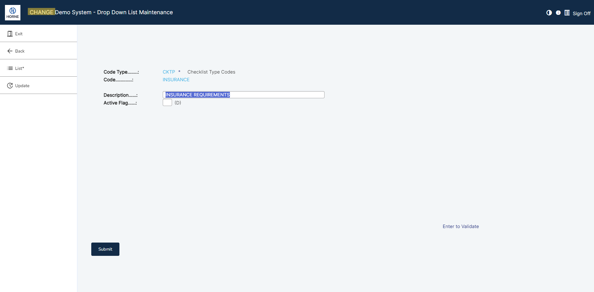 edaptIT | Drop Down List Maintenance